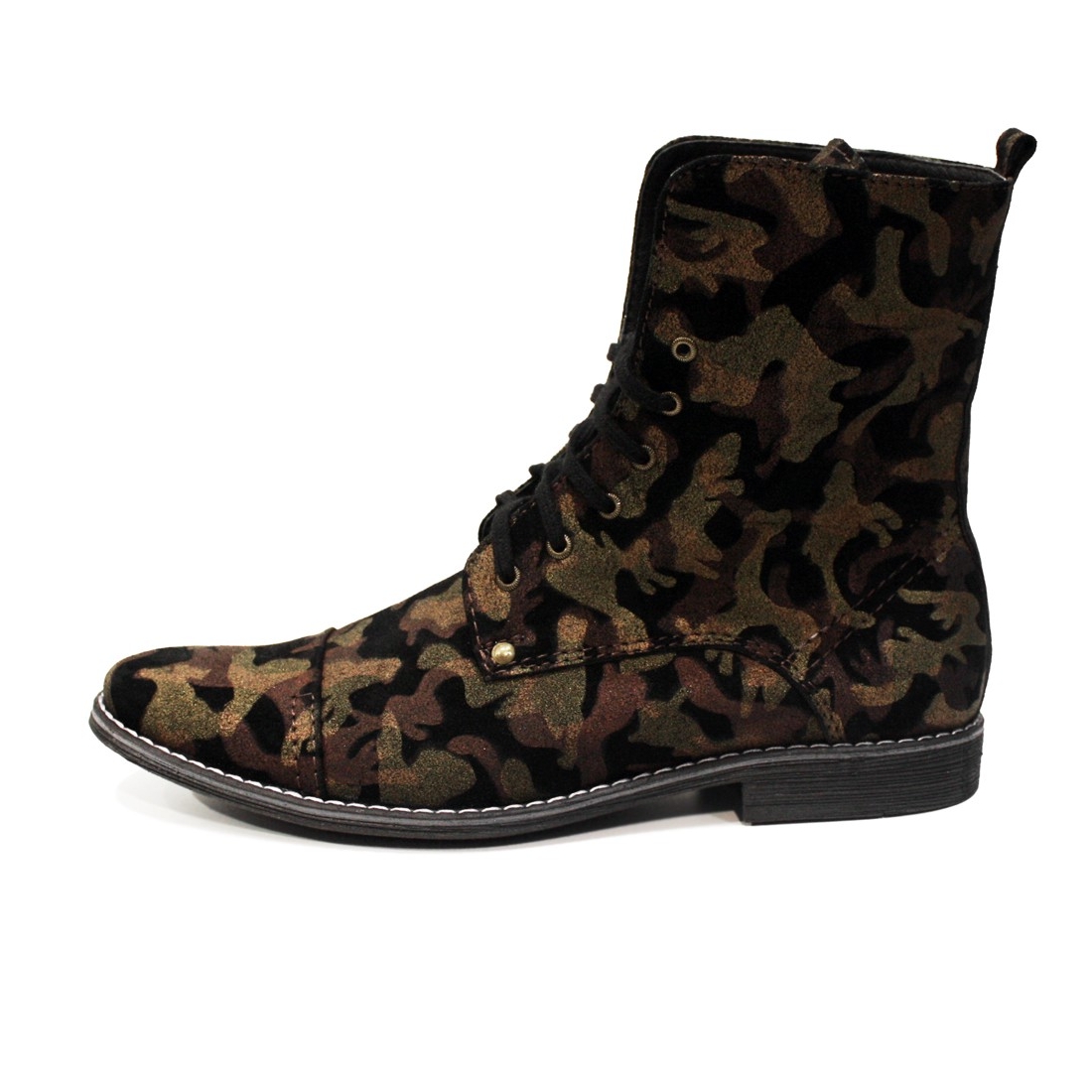 Modello Moro - Brown Lace-Up High Boots - Cowhide Suede